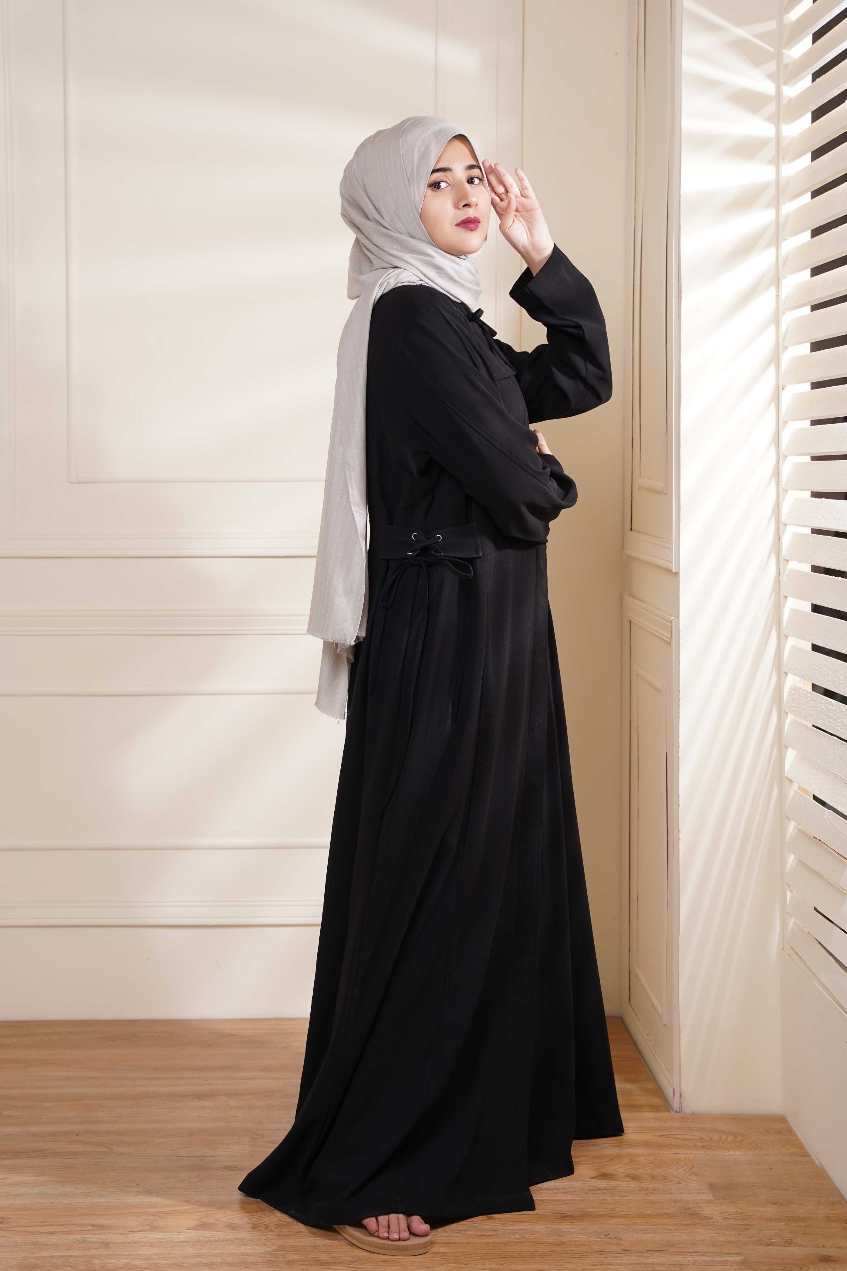 Bow String Turkish Coat (Black)– Jilbaab